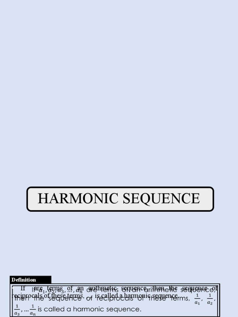 Math 10 W3 Harmonic Sequence | PDF | Mathematical Objects | Teaching ...