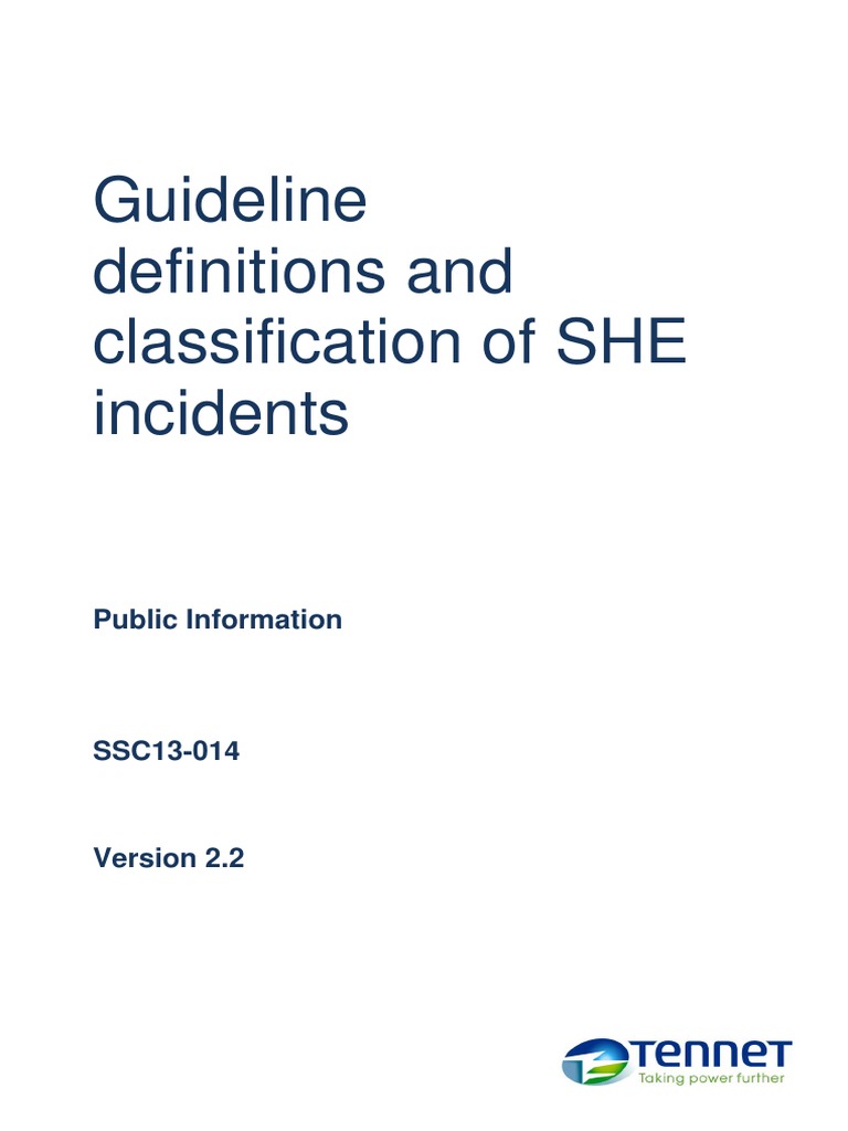 Guideline Definitions and Classification of SHE Incidents: Public ...