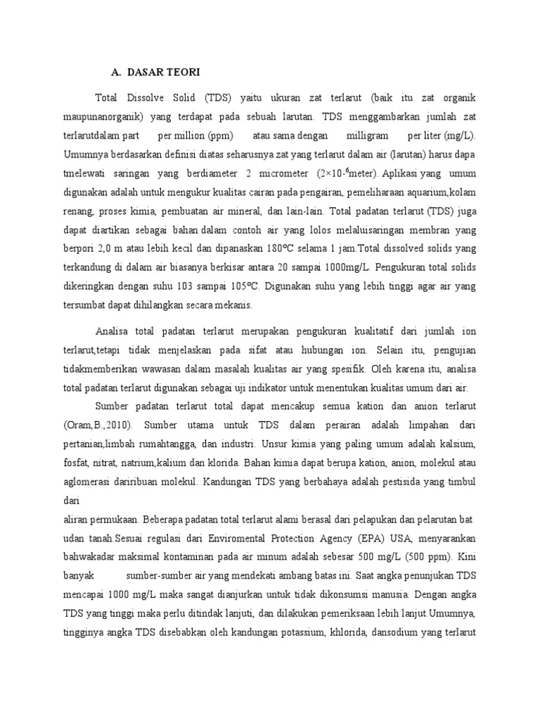 Dasar Teori Tss Tds Pdf