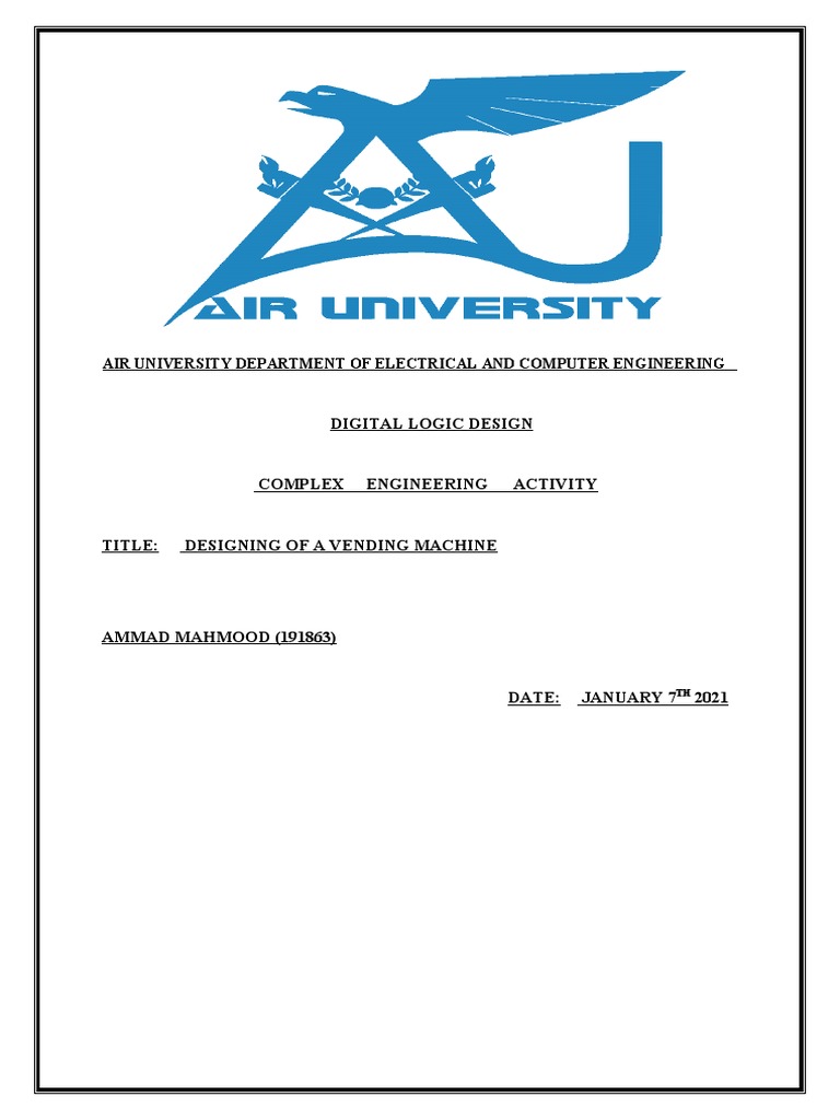 DLD Project Report Complete | PDF | Vending Machine | Binary Coded Decimal