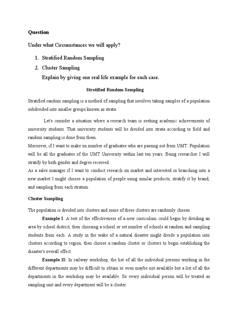Stratified Random Sampling | PDF