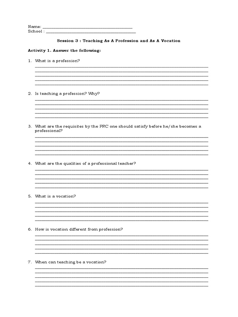 Teaching: Profession and Vocation Guide | PDF | Teachers ...