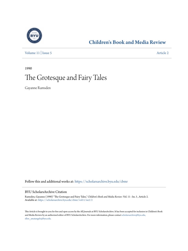 The Grotesque and Fairy Tales | PDF | Grotesque | Fairies