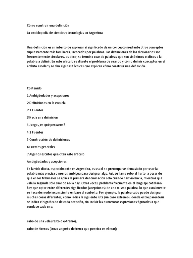 Cómo Construir Una Definición | PDF | Concepto | Palabra