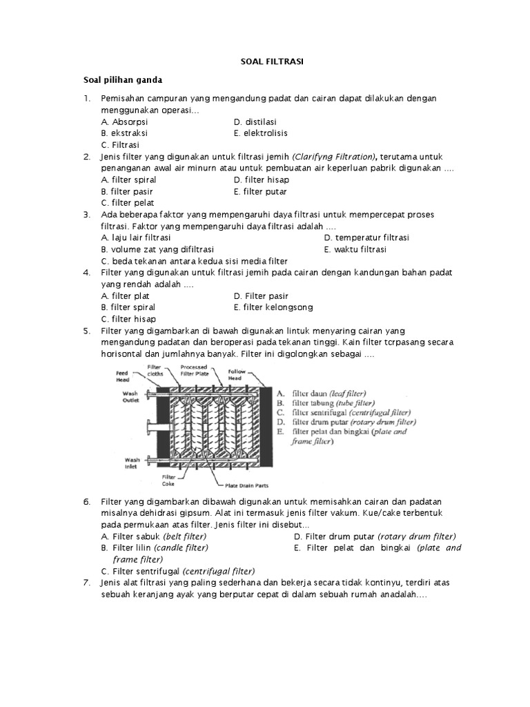 Soal Filtrasi | PDF