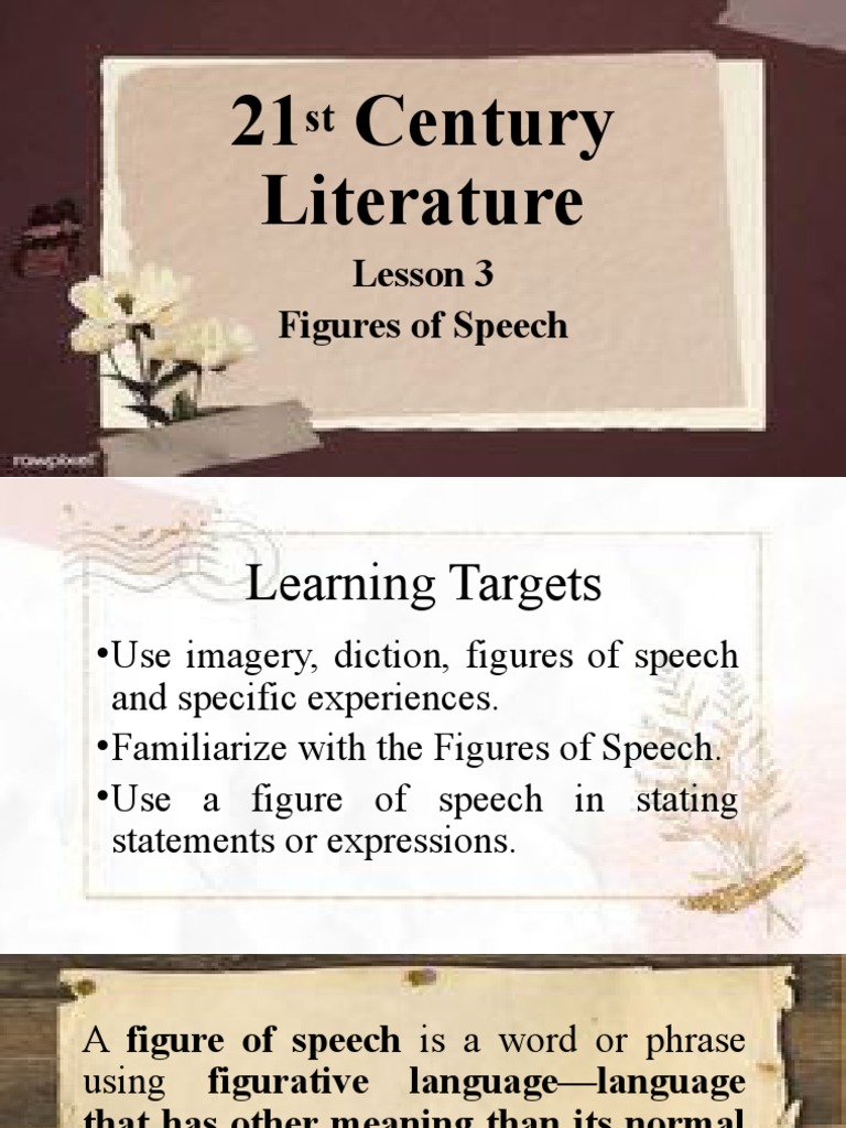 Lesson 3 - Figures of Speech | PDF | Syllable | Poetry