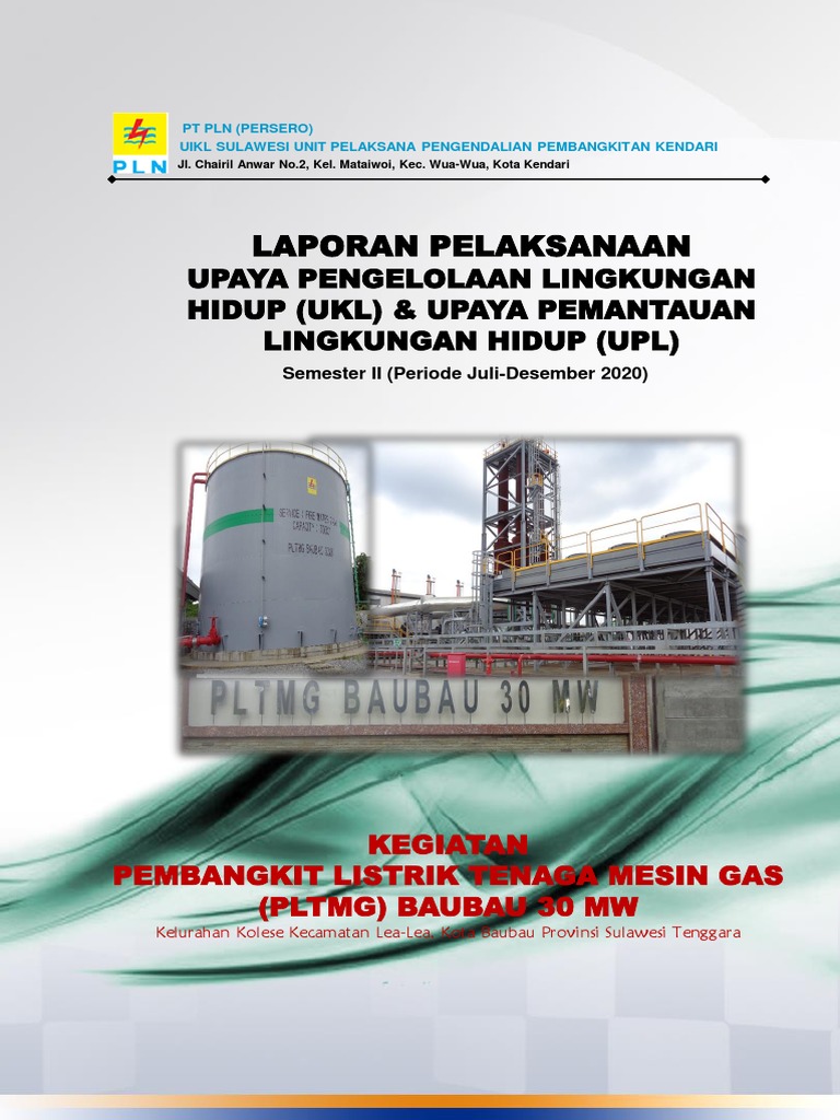 Laporan Pemantauan PLTMG Baubau 30 MW Periode 2 Tahun 2020 | PDF