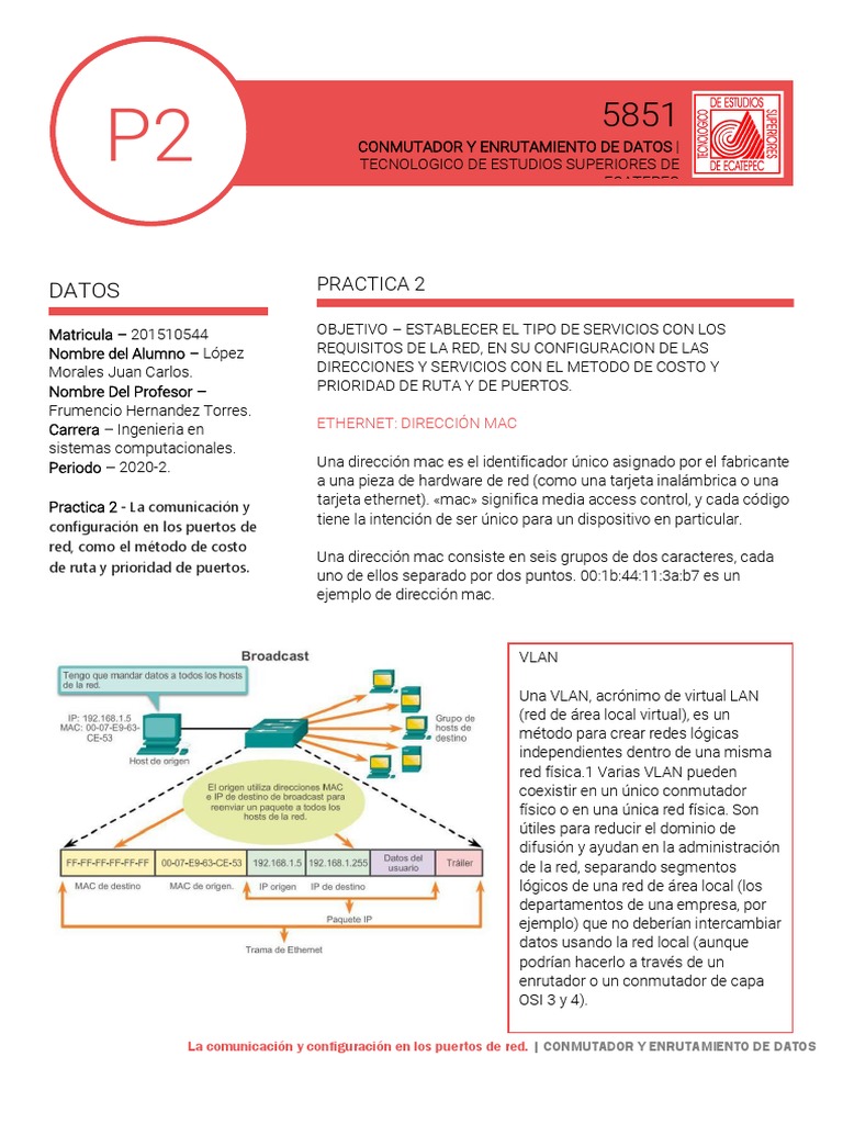 Practica 2 Configuracion de Puertos de Red - FRU | PDF | Conmutador de ...