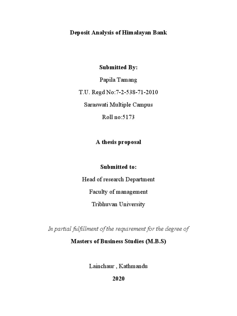 Deposit Analysis of Himalayan Bank | PDF | Interest | Deposit Account