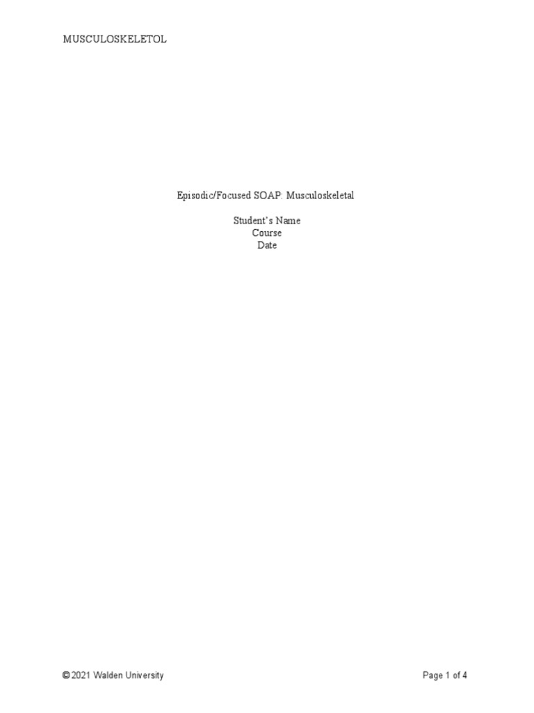 Episodic-Focused Soap Note | PDF | Back Pain | Nervous System