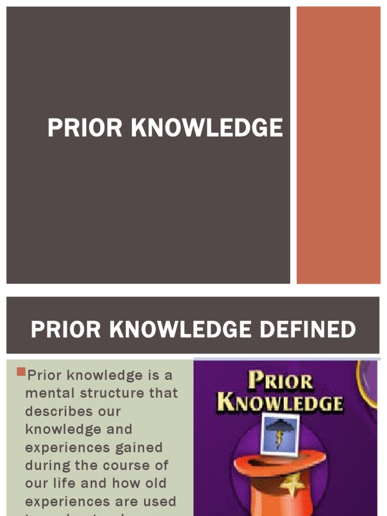 4-Prior Knowledge | PDF | Schema (Psychology) | Concept