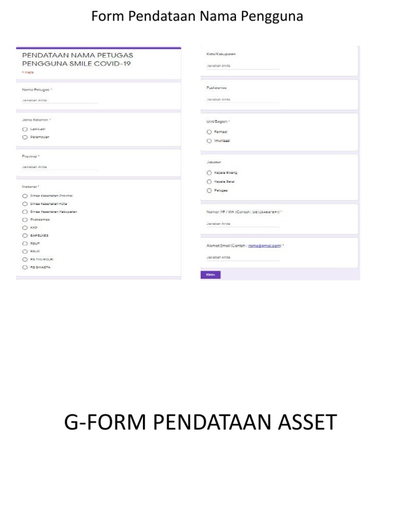 G-Form Pendataan Nama Pengguna Dan Asset | PDF
