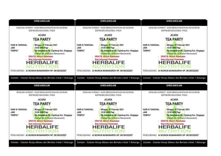 Undangan Tea Party | PDF