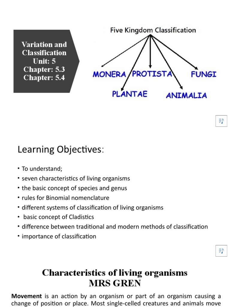 Variation and Classification Unit: 5 | PDF | Organisms | Taxonomy (Biology)