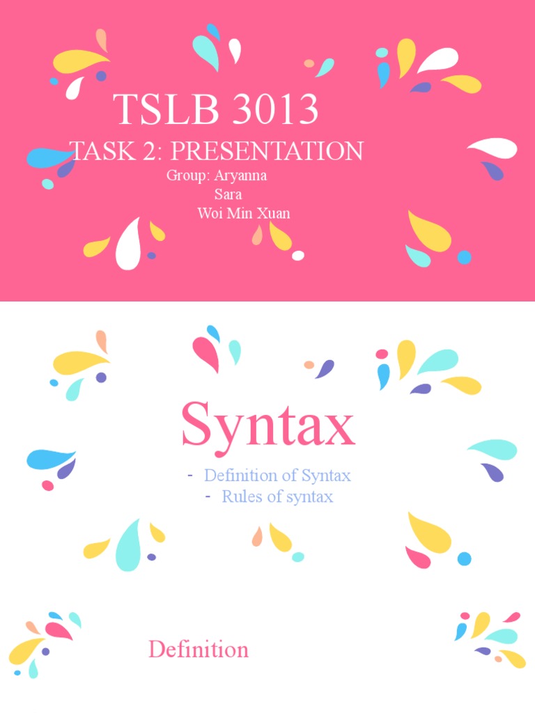 TSLB 3013: Task 2: Presentation | PDF | Ambiguity | Syntax