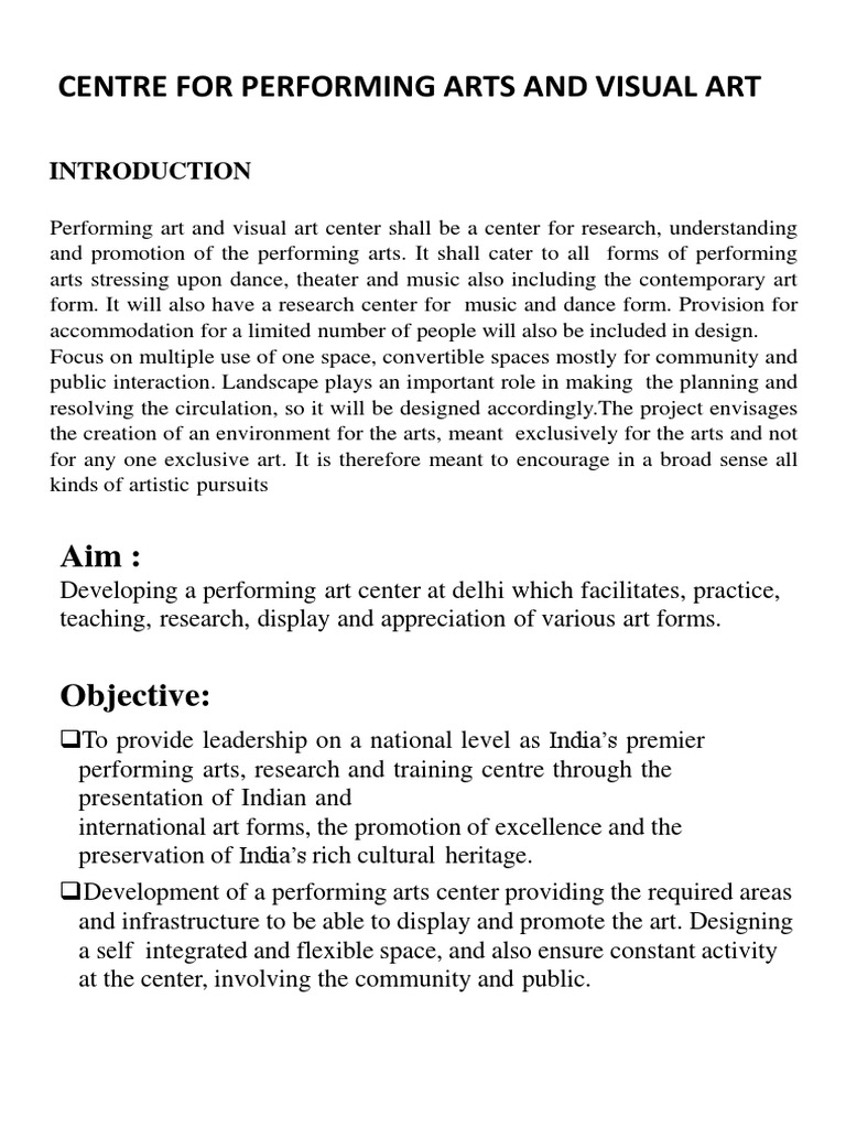 Centre For Performing Arts and Visual Art | PDF | Toilet | Theatre