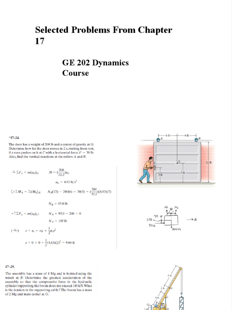 GE 202 Dynamics: Chapter 17 Problems | PDF