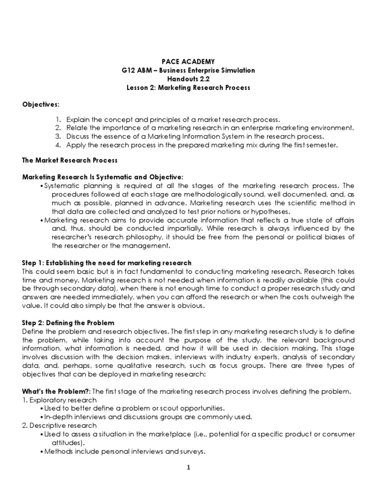G12 ABM Business Enterprise Simulation Lesson 2 | PDF | Marketing ...
