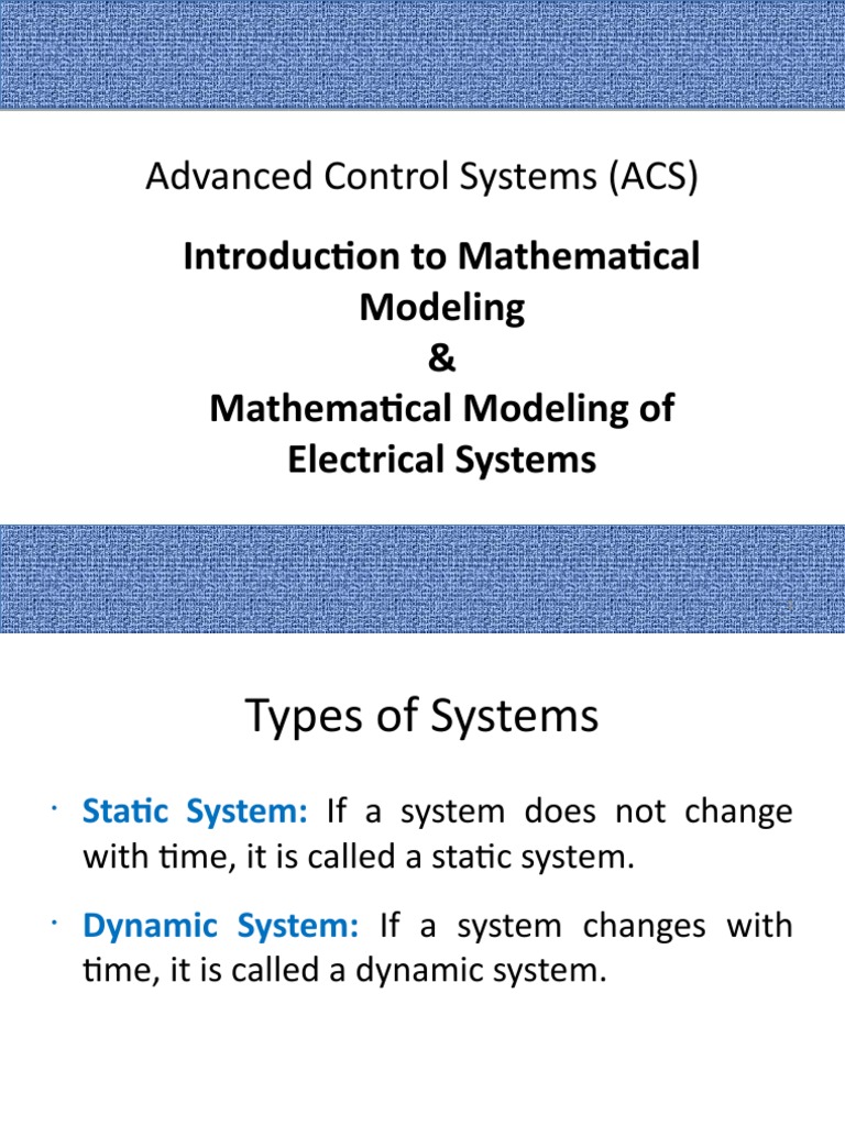 Mathematical Modeling of Electrical Systems | PDF | Mathematical Model ...