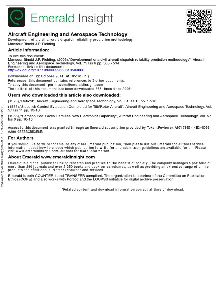 Development of A Civil Aircraft Dispatch Reliability Prediction ...
