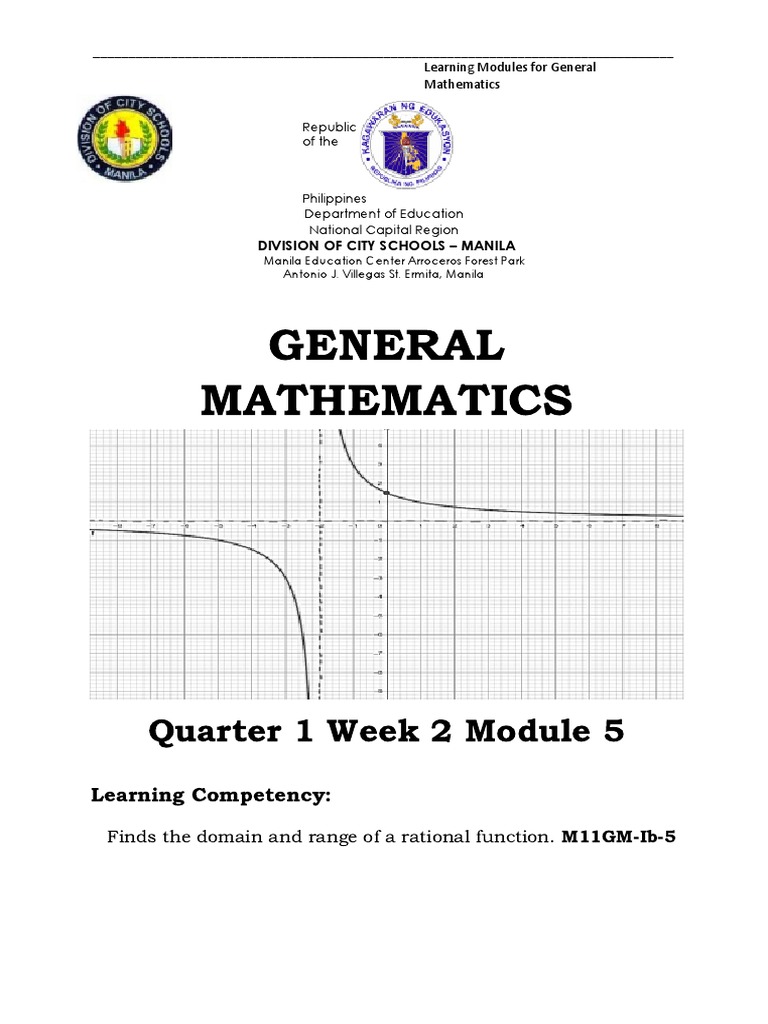 Grade 11 Genmath Quarter 1 Week 2 Module 5 | PDF | Function (Mathematics) | Analysis