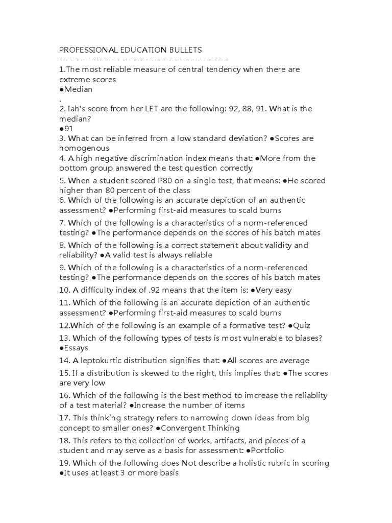 Professional Education Bullets | PDF | Teachers | Human Nature