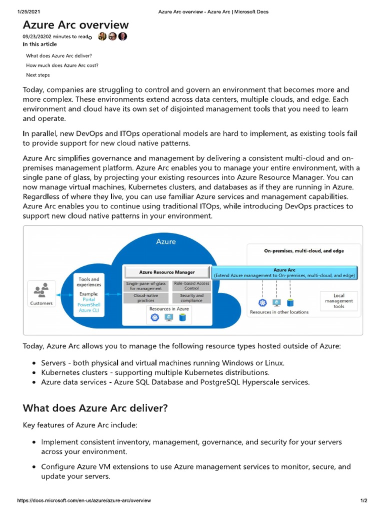 Azure Arc Overview | PDF