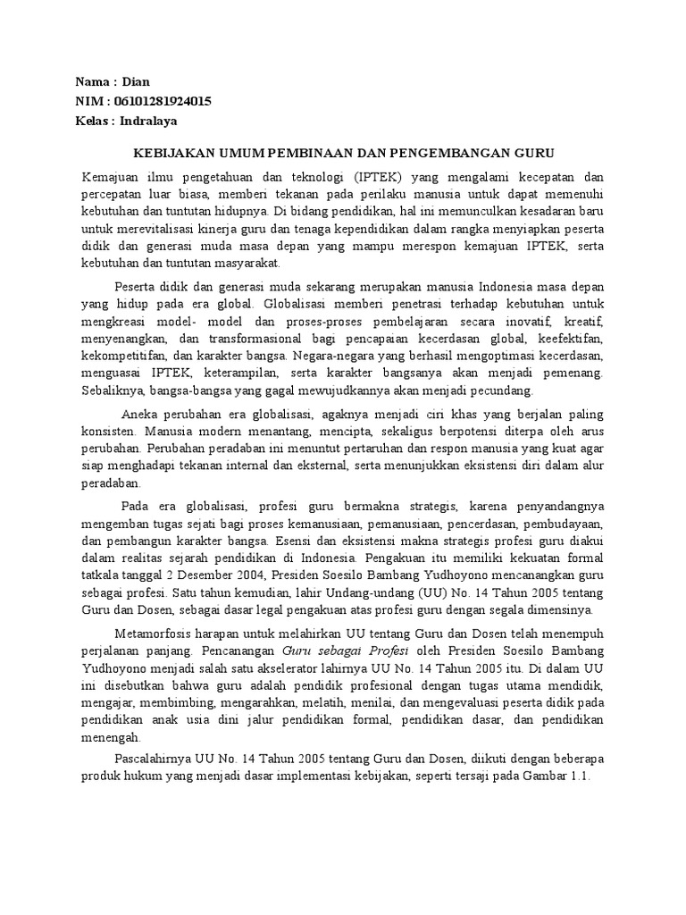 Pengembangan Profesi Guru Dian 06101281924015 Kelas Indralaya | PDF