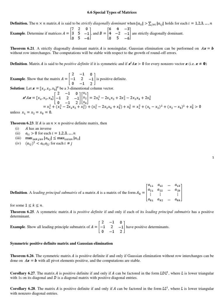 6.6 Special Types of Matrices | PDF | Matrix (Mathematics) | Determinant