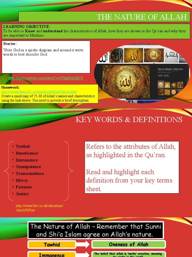 The Nature of Allah: Learning Objective | PDF | God In Islam | Tawhid