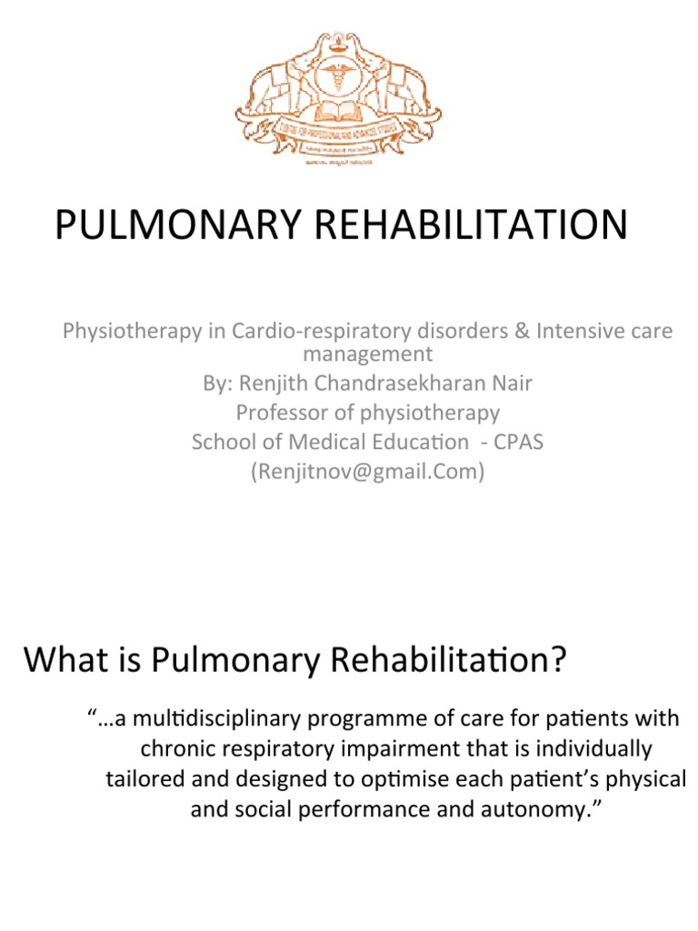 Pulmonary Rehabilitation | PDF | Chronic Obstructive Pulmonary Disease ...