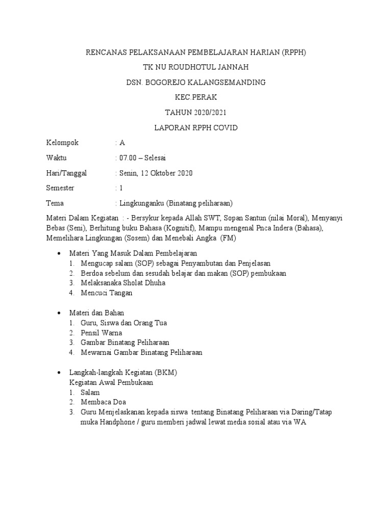 RPPH Lingkunganku | PDF