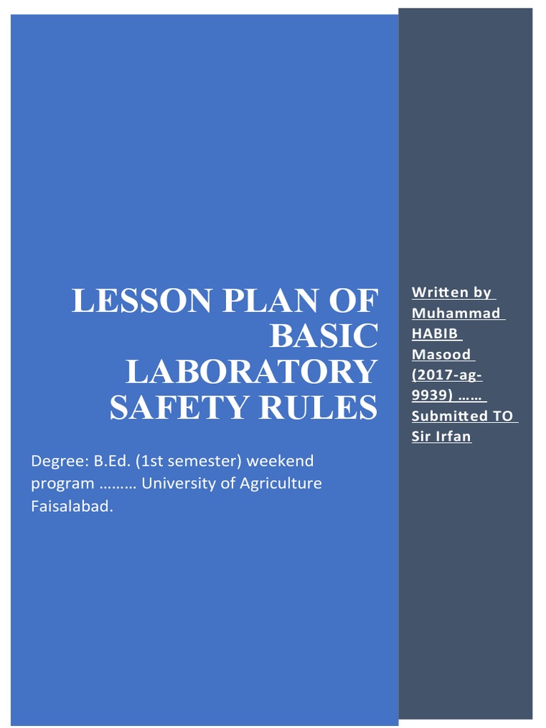 2017-Ag-9939 (Lesson Plan of Basic Laboratory Safety Rules) | PDF ...