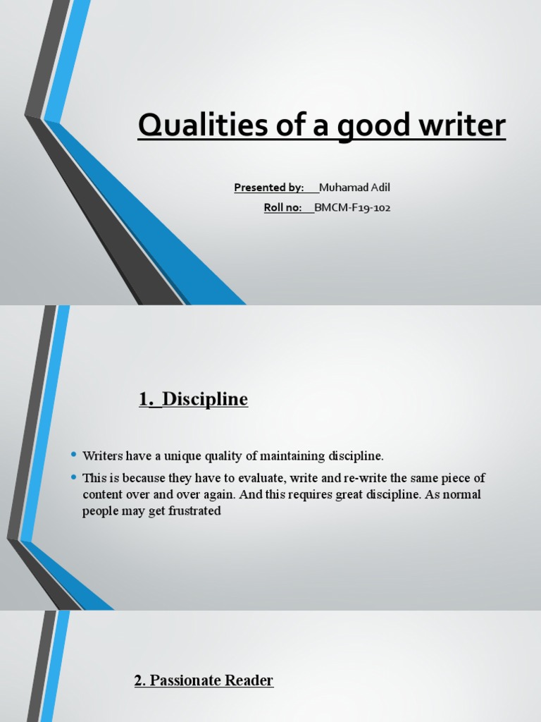 Qualities of A Good Writer | PDF | Writers | Writing