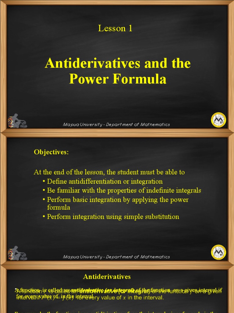 Antiderivatives and Power Formula Basics | PDF | Integral | Function ...