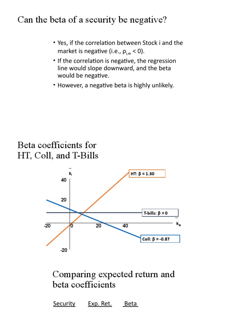 Can The Beta of A Security Be Negative? | PDF