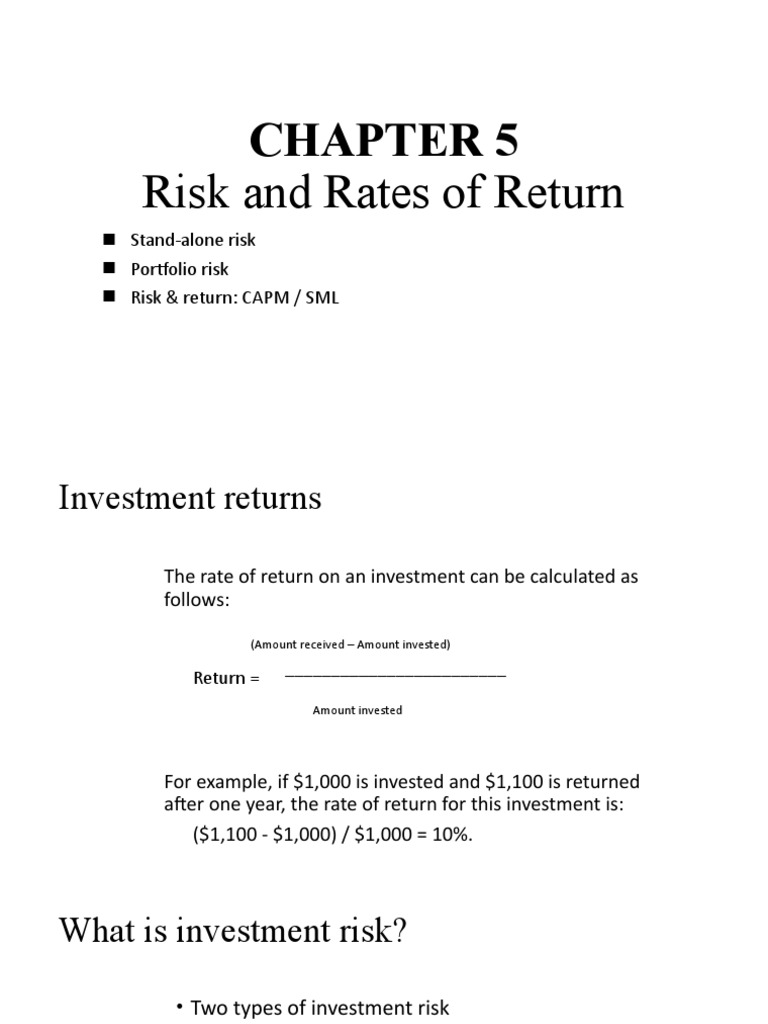 Understanding Investment Risk and Returns | PDF