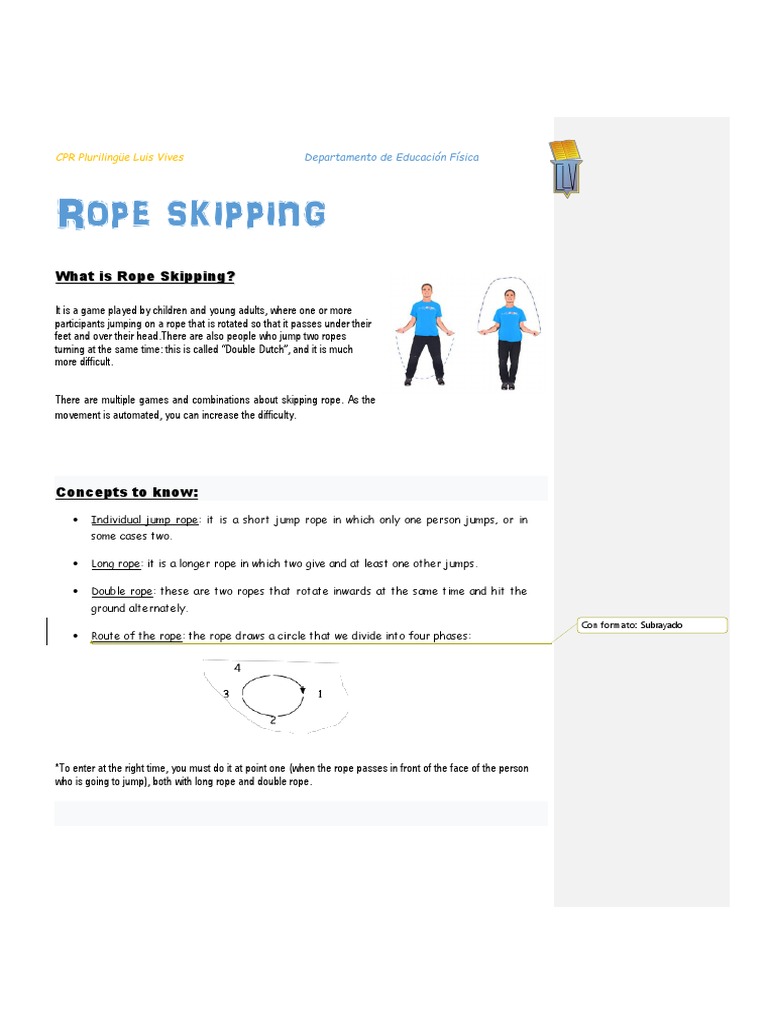 Rope Skipping - Theory | PDF | Games Of Physical Skill | Athletic Sports