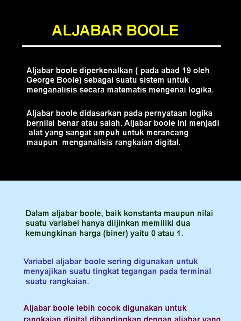 Pengenalan Aljabar Boole dan Teorema Dasar | PDF