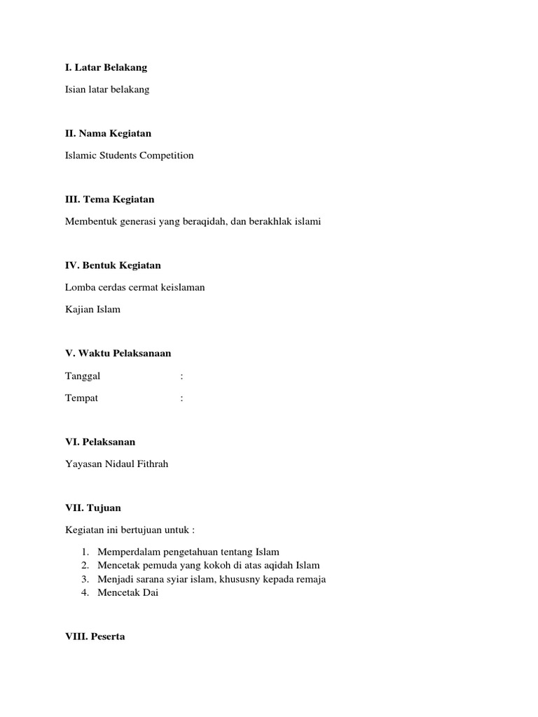 Contoh Proposal Lomba | PDF