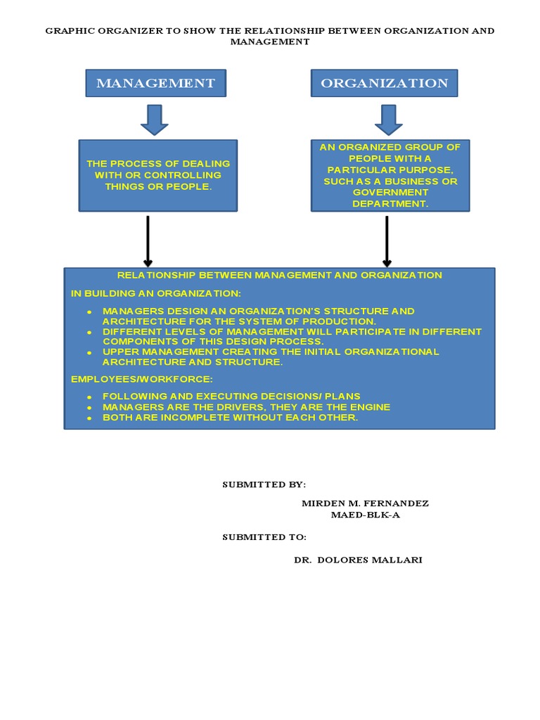 Graphic Organizer To Show The Relationship Between Organization and ...