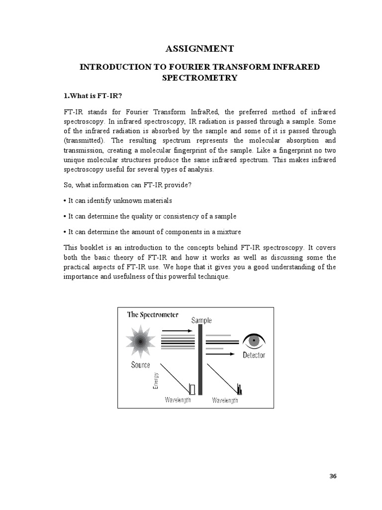 Introduction To Fourier Transform Infrared Spectrometry Pdf Infrared Spectroscopy Spectroscopy