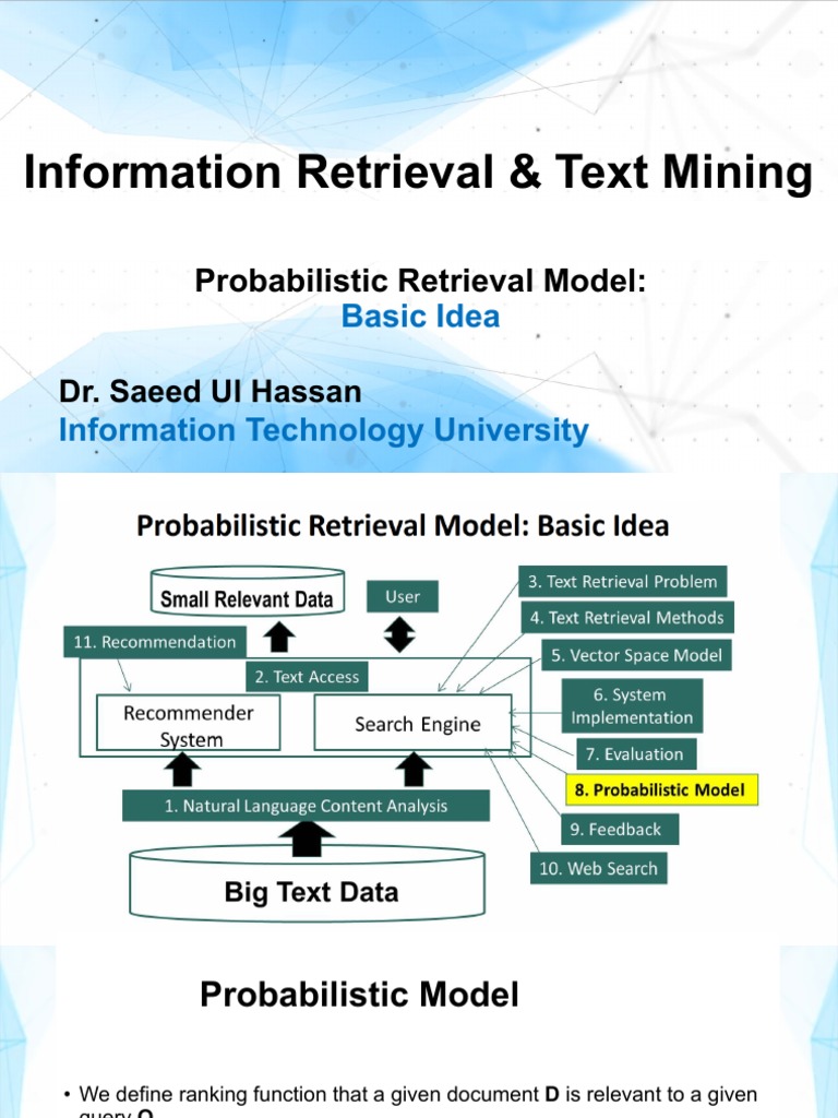 W10 1 Probabilistic Retrieval Model Basic Idea | PDF | Teaching Methods ...