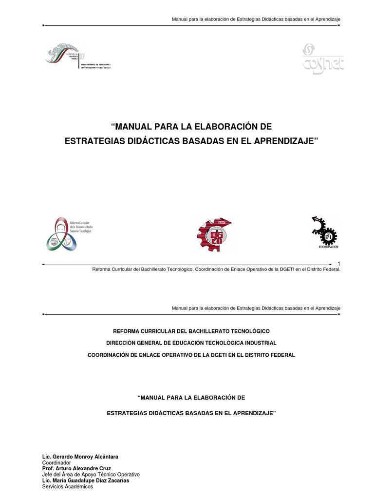 Manual para La Elaboración de Estrategias Didácticas Basadas en El Aprendizaje | PDF