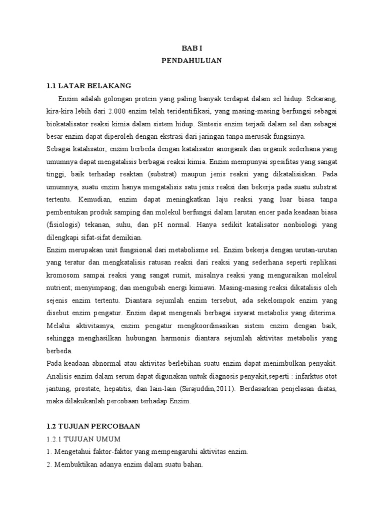 Makalah Uji Katalase Enzim | PDF