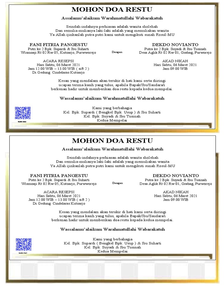 Mohon Doa Restu Akad | PDF