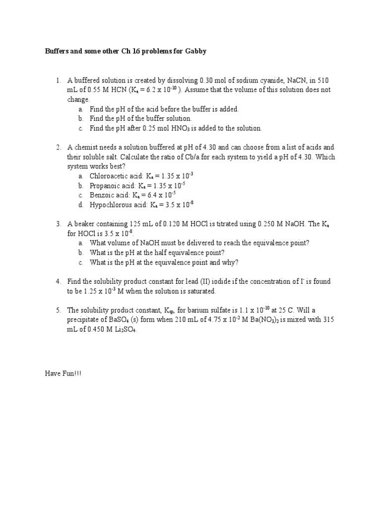 Buffers and Some Other Problems For Gabby | PDF | Cooking, Food & Wine ...