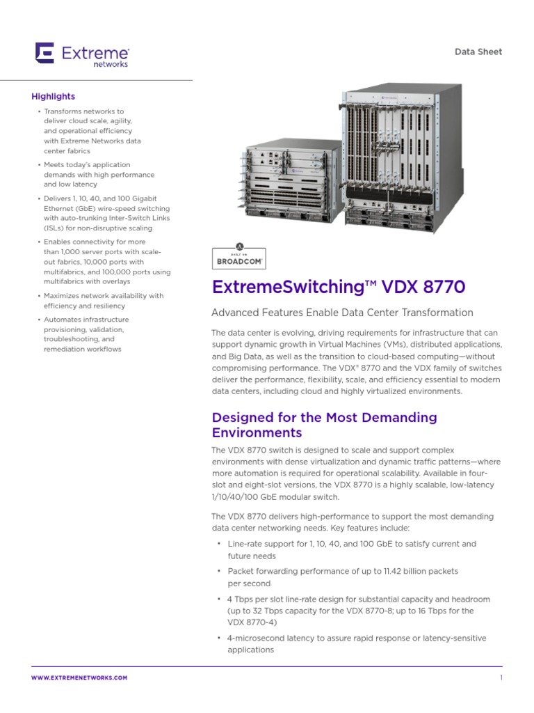 Extremeswitching™ VDX 8770: Designed For The Most Demanding ...