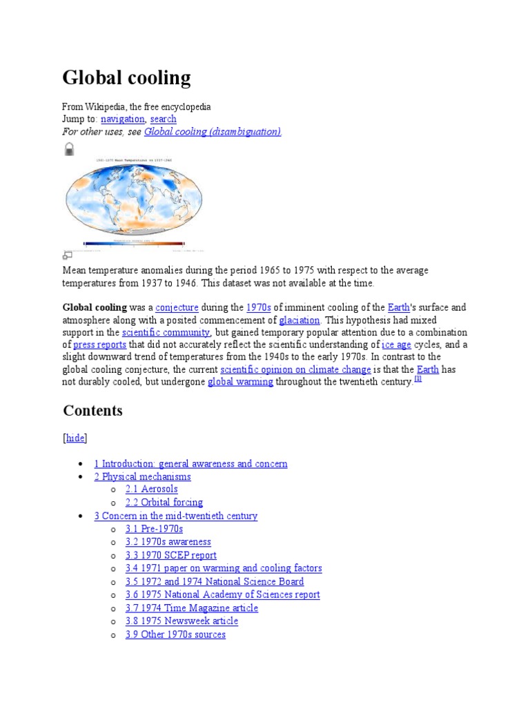 Global Cooling: For Other Uses, See | PDF | Climate Change | Ice Age