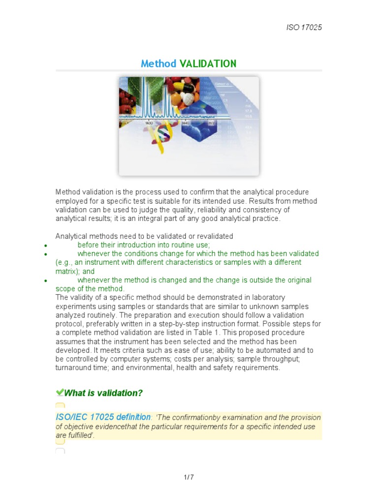 7 - Validare Meth - ISO 17025 - EN | PDF | Verification And Validation ...
